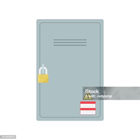 닫힌 문이 있는 전력 스위치 패널 퓨즈 박스 흰색 배경에 평면 스타일의 격리된 벡터 그림 캐비닛에 대한 스톡 벡터 아트 및 기타 이미지 Istock