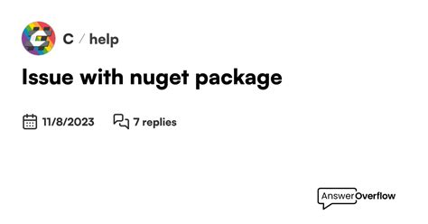Issue With Nuget Package C