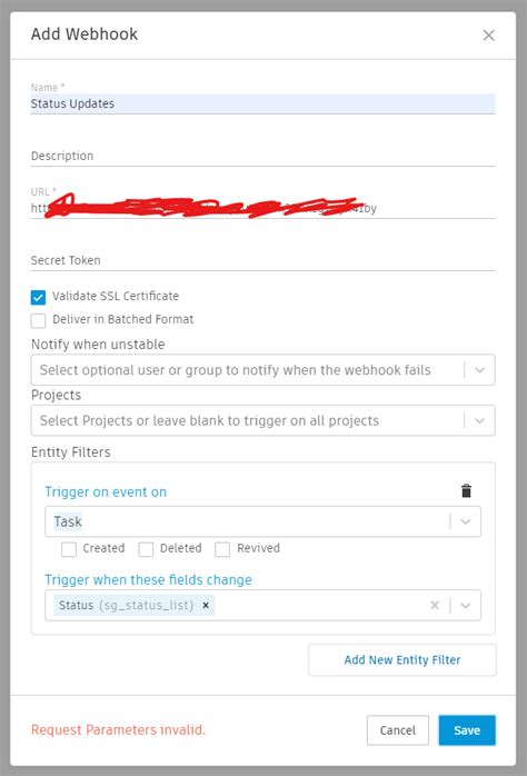 Webhooks Giving Request Parameters Invalid Error Webhooks Community