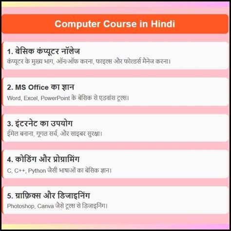 Computer Course In Hindi कंप्यूटर सीखने के फायदे 2026