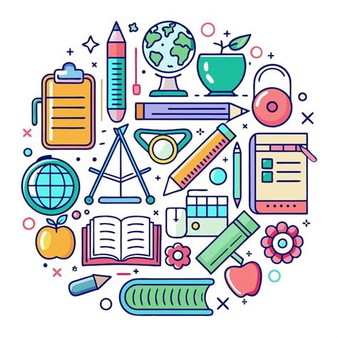 Premium Vector Doodle Set Of School Tools