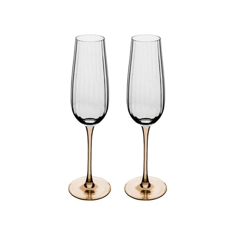 Conjunto 2 Taças P Champanhe 230ml 20563 Classic Vidro C Haste Âmbar