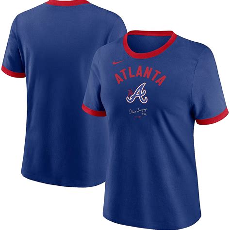 Nike Womens Atlanta Braves City Connect Ringer Graphic T Shirt Academy