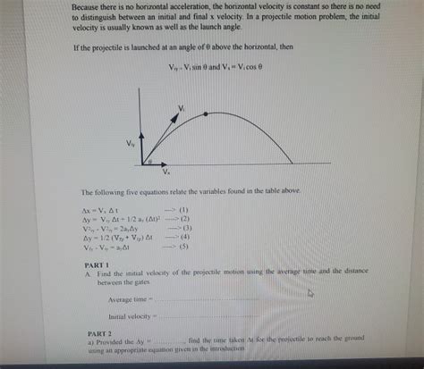 Solved A Projectile Is An Object Upon Which The Only Force