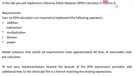 Solved In This Lab You Will Implement A Reverse Polish Chegg
