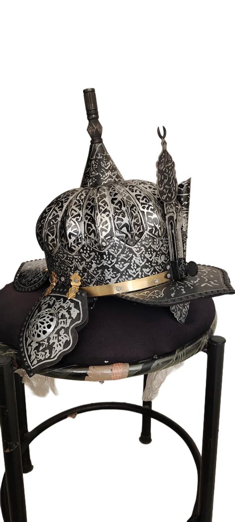 Medieval Ottoman Turkish Warrior Helmet Islamic Arabic Calligraphy