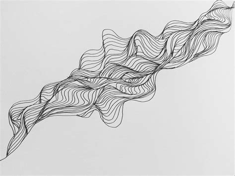 Abstract Line Art Drawing Wavy Line Design Illustration Wavy Line