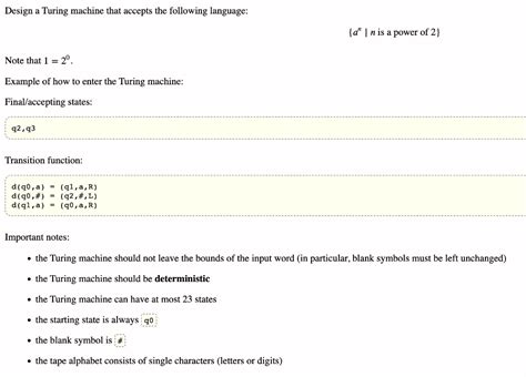 Solved Design A Turing Machine That Accepts The Following