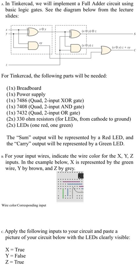 Please Help With Making A Circuit In Tinkercad We Will Implement A Full Adder Circuit Using
