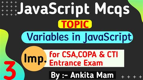 Variables In Javascript Javascript Mcqs Question By Ankita Mam For