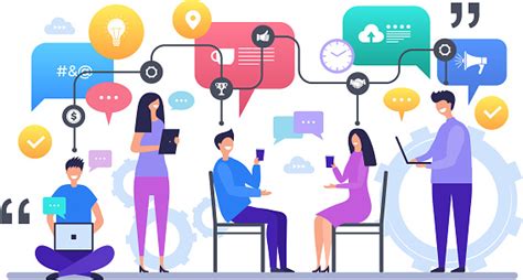 사람들 얘기 온라인 웹 비즈니스 토론 커뮤니티 벡터 문자 절연 채팅 사교 개념에 대한 스톡 벡터 아트 및 기타 이미지 개념 개체 그룹 공동체 Istock