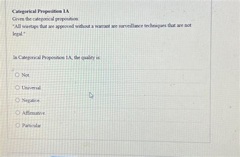 Categorical Proposition 1a Given The Categorical