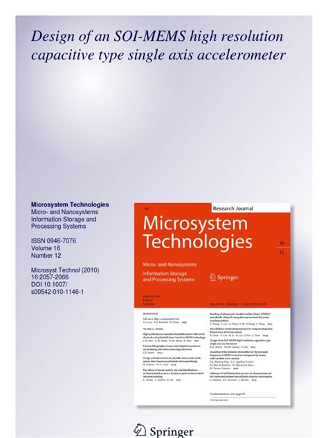 pdf design of an soi mems high resolution capacitive type single axis