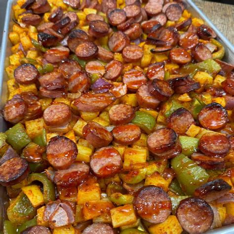 Kielbasa Sheet Pan Meal Cooking In The Midwest
