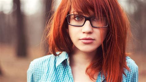 Redhead Model Glasses Curvy Women With Glasses 1080p Face Women
