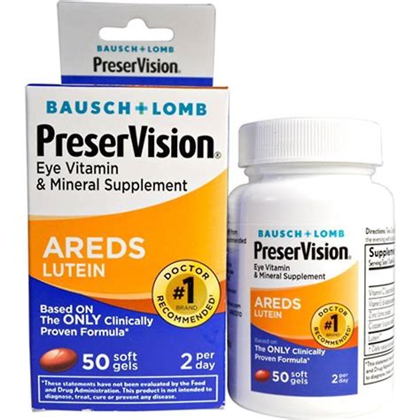 Bausch And Lomb Bausch Lomb Preservision 50 Count Lutein Soft Gels No