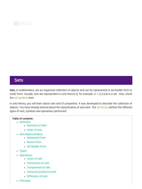 Sets Types Symbols And Examples Pdf Set Mathematics Mathematical Objects