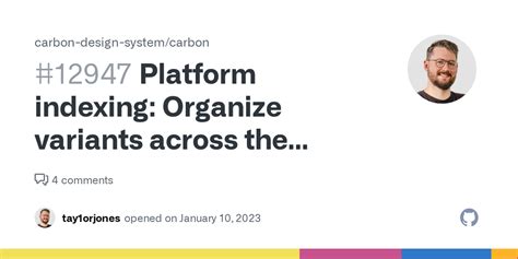 platform indexing organize variants across the website storybook and