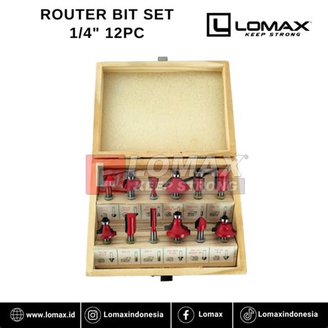 ACCECORIES ROUTER BIT SET 1 4 12PC Lomax Indonesia