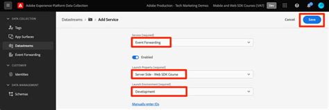 Set Up An Event Forwarding With Platform Web Sdk Data Adobe Data