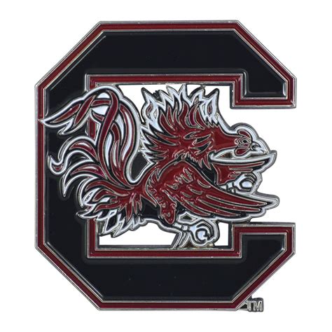 South Carolina Gamecocks Color Metal Emblem Dragon Sports