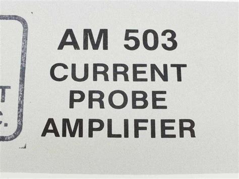 Tektronix Am503 Current Probe Amplifier Instruction Manual