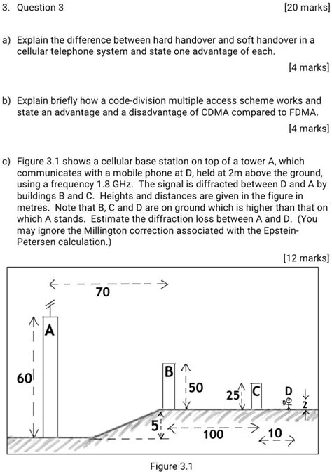 Solved Question 3 20 Marks Explain The Difference Between Hard Handover And Soft Handover In