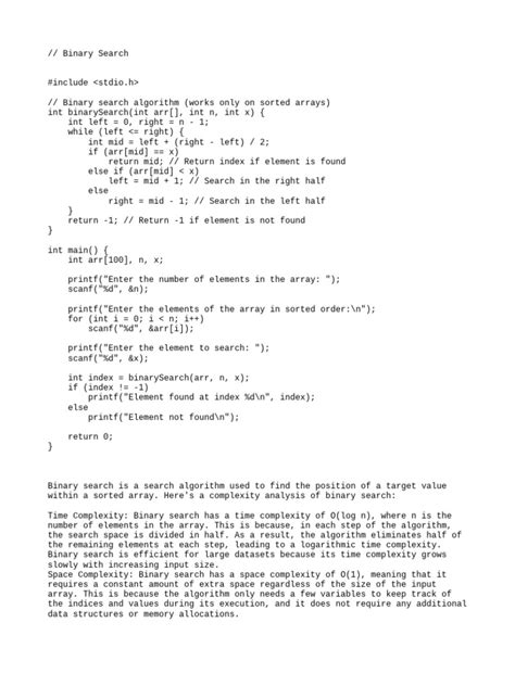 Binary Search Algorithm Explained Pdf