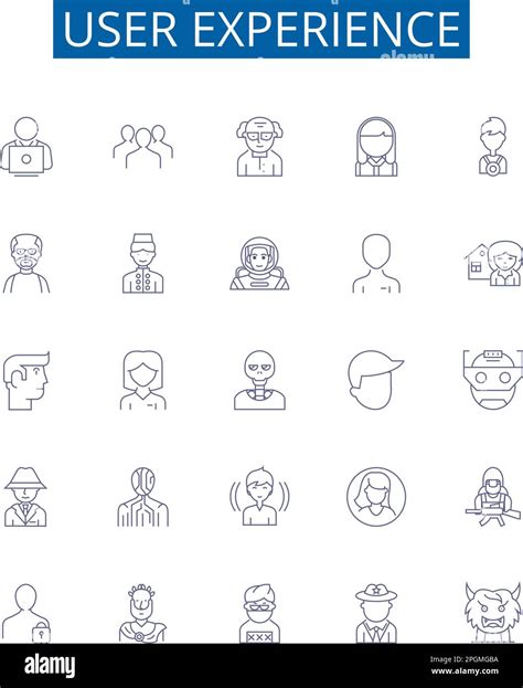 User Experience Line Icons Signs Set Design Collection Of Usability Engagement Design