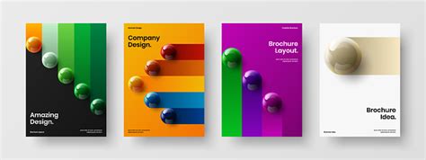 최신 전단지 벡터 디자인 템플릿 번들 놀라운 3d 구 일지 표지 일러스트 세트 A4 용지에 대한 스톡 벡터 아트 및 기타 이미지 A4 용지 개념 개체 그룹 Istock