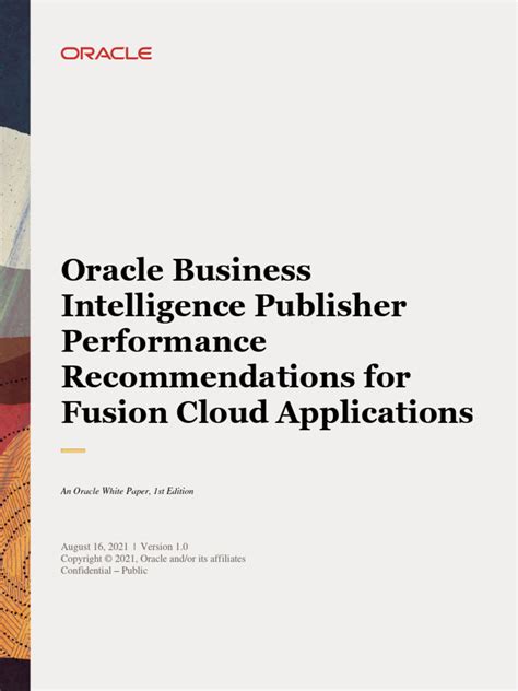 Oracle Business Intelligence Publisher Performance Recommendations For