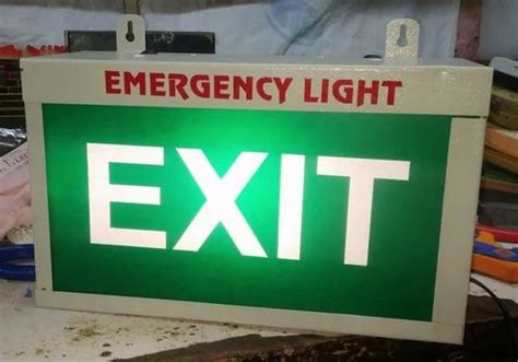 Led Exit Sign Exit Sign Board Green Led With Battery Backup Input Voltage230V Manufacturer