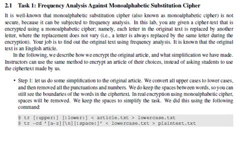 2 1 Task 1 Frequency Analysis Against Monoalphabetic