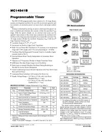 MC14541 Datasheet Programmable Timer From ON Semiconductor