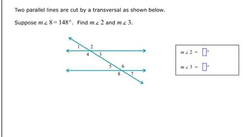 Solved Two Parallel Lines Are Cut By A Transversal As Shown Chegg