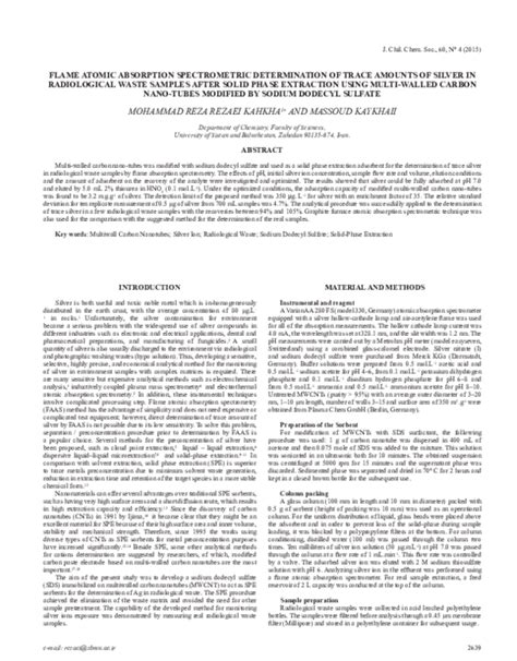 Pdf Flame Atomic Absorption Spectrometric Determination Of Cobalt In