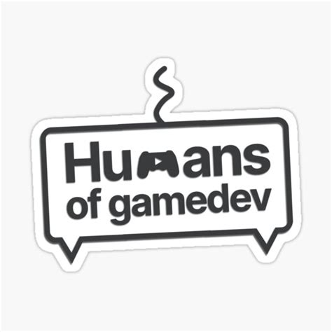 humans of gamedev logo sticker for sale by humansofgamedev redbubble