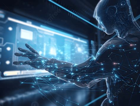 High Tech Robot Network Big Data Advertising Background Robot