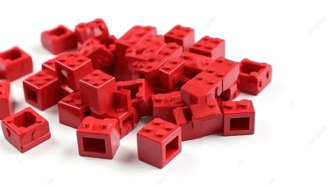 흰색 배경에 설정된 빨간색 플라스틱 블록 건설의 고립 된 3d 그림 레고 브릭 차단하다 장난감 블록 배경 일러스트 및 사진 무료 다운로드 Pngtree