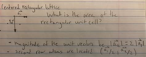 solved centered rectangular lattice what is the area of the
