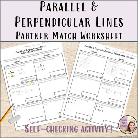 Equations Of Parallel And Perpendicular Lines Partner Match Worksheet For