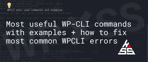 Most Useful WP CLI Commands With Examples Error Fixing