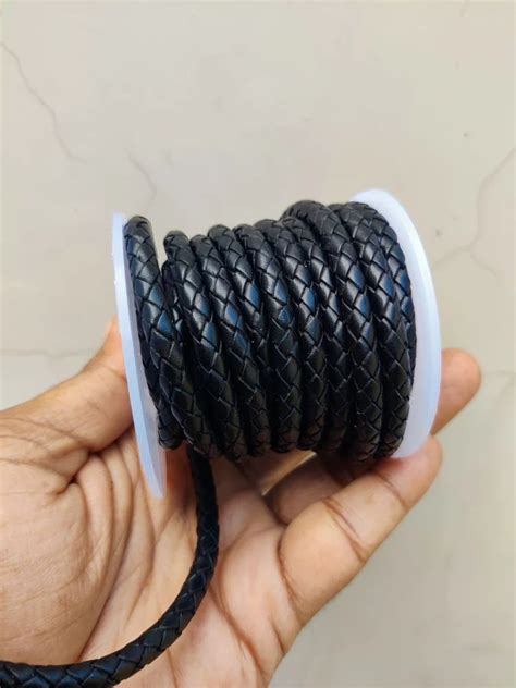 5 Mm Black Braided Leather Cord Roll Or Hank At ₹ 72meter In Kanpur