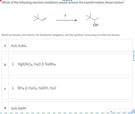 Solved Which of the following reaction conditions would | Chegg.com
