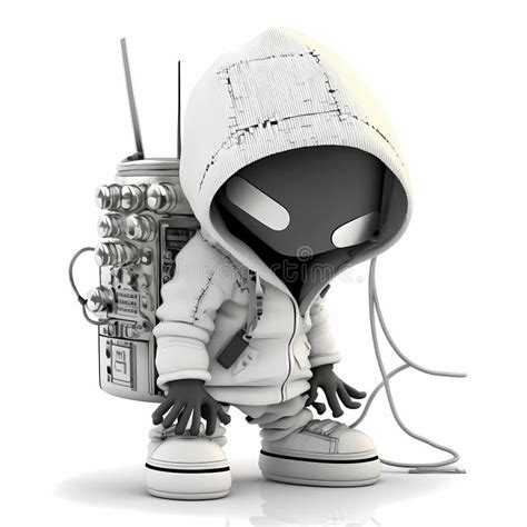 Tiny Hacker Man Character Generative Ai Stock Illustration