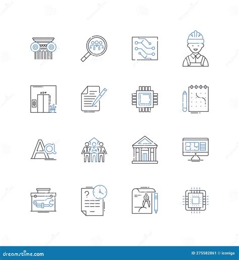Mathematical Software Line Icons Collection Algorithm Computation