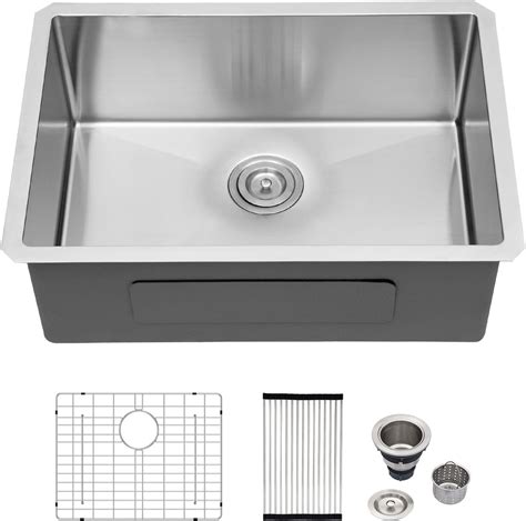 Logmey 27 Inch Undermount Kitchen Sink 27x18 In Handmade Stainless