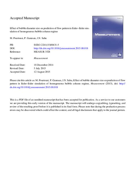 Pdf Effect Of Bubble Diameter Size On Prediction Of Flow Pattern In