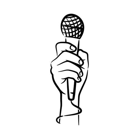 Microphone In Hand Drawing