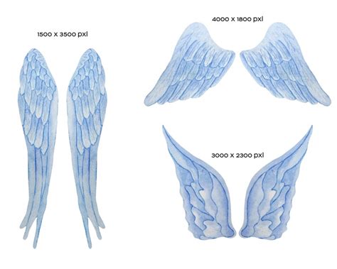 Watercolor Blue Angel Wings Clipart Png Angel Wings Illustration